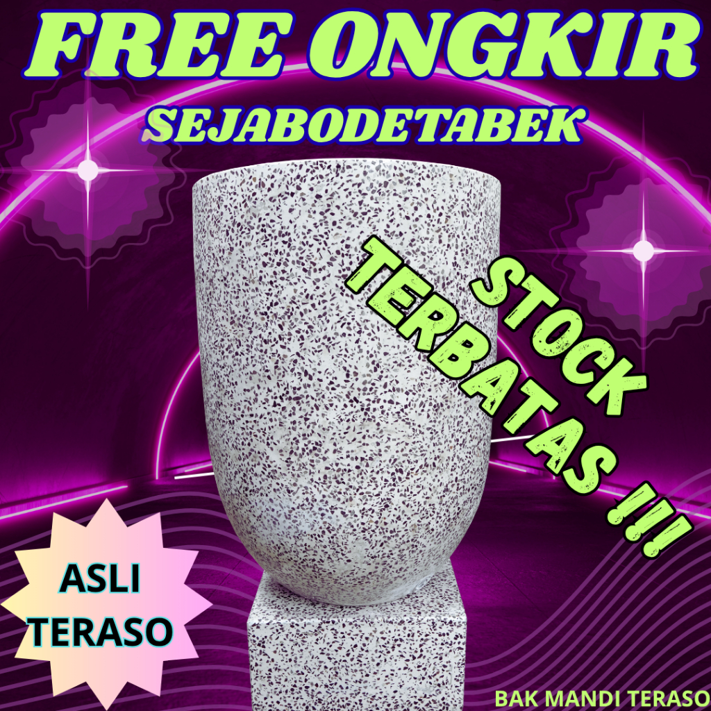 Jual Bak mandi teraso Tipe Apollo 70x40 CM Putih Batu Hitam FREE ONGKIR ...