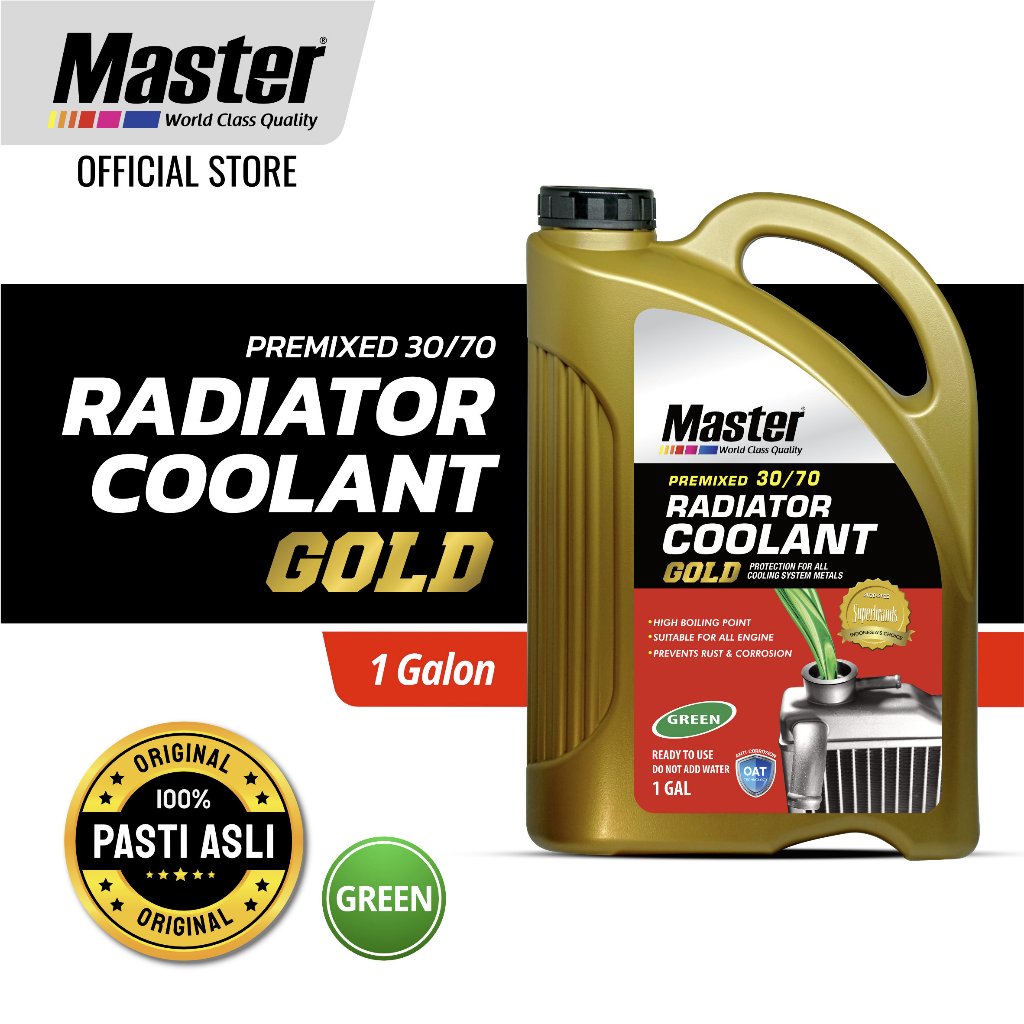 Jual Master Radiator Coolant Gold 30/70 Organic Acid Technology (OAT ...
