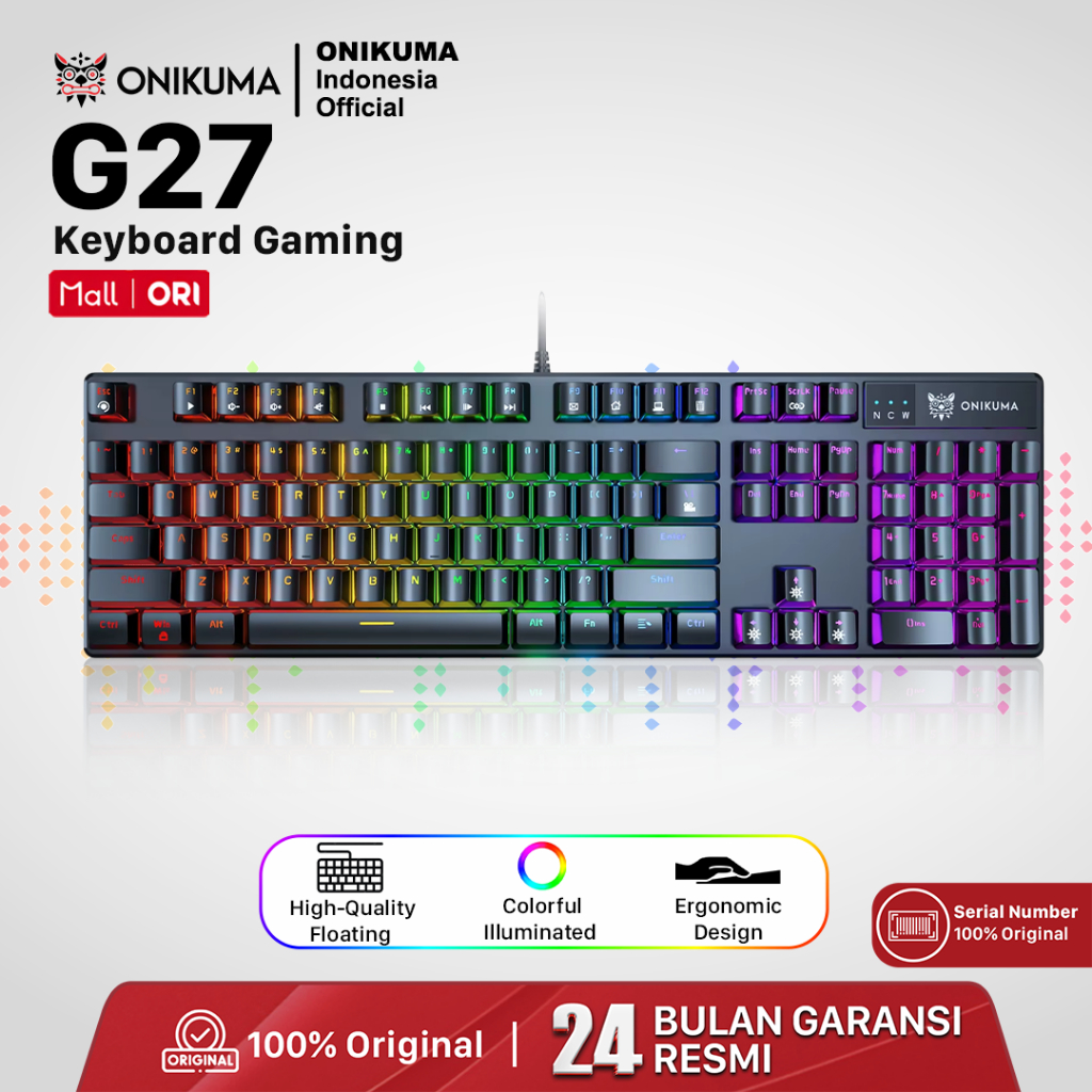 Jual Keyboard Gaming RGB ONIKUMA G27 Black Original - Professional ...