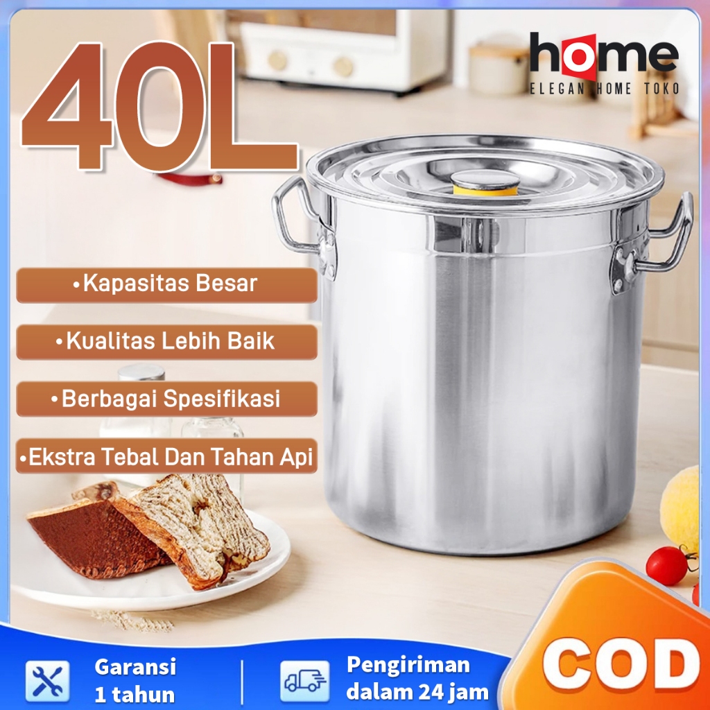 Jual E.Home Panci Dandang Ember Stainless Steel Tebal Extra - Panci ...