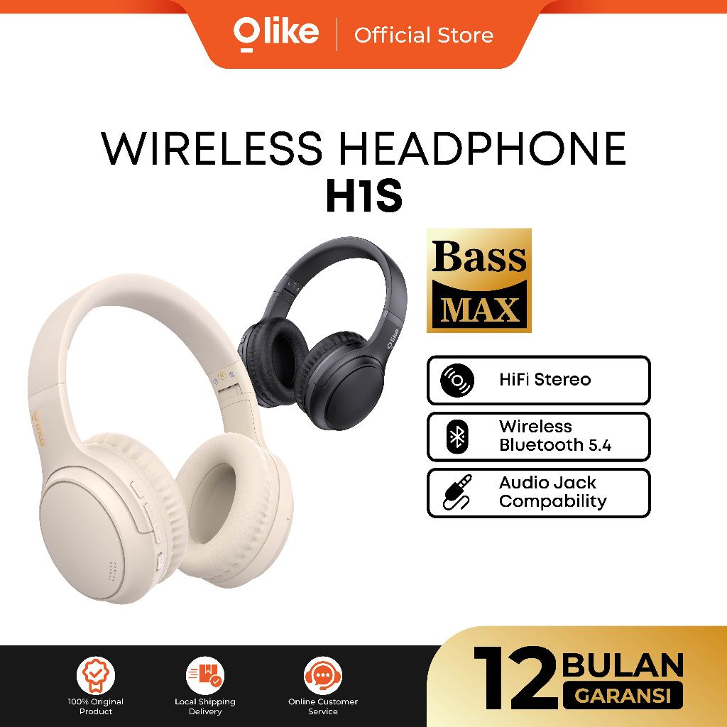 Jual Olike Titan Wireless Headphone Bluetooth H1S Bass Max HiFi Sound ...