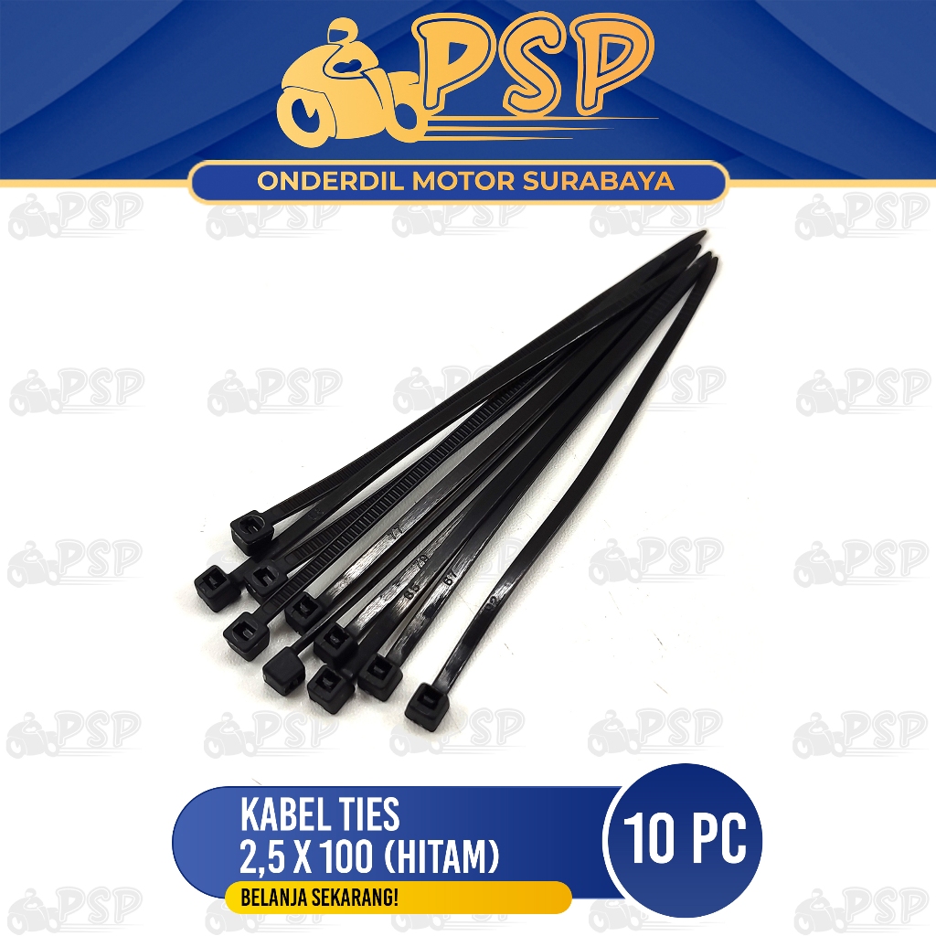Jual Kabel Ties 2,5 x 100 (Hitam) Harga 10 PC - Tali Krek Kretek Tis ...