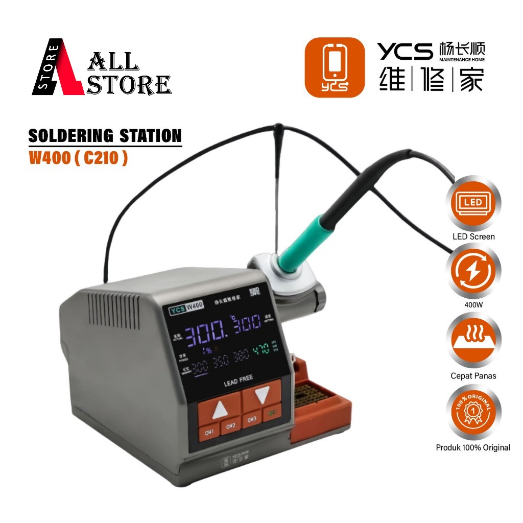 Jual YCS-W400 YCS Soldering Station dengan Soldering Iron Tip C210 ...
