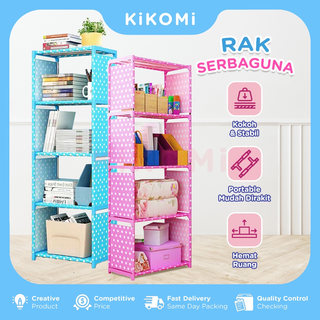 Jual RAK BUKU 4 SUSUN Portable Tempat Penyimpanan Serbaguna 5 Tingkat ...
