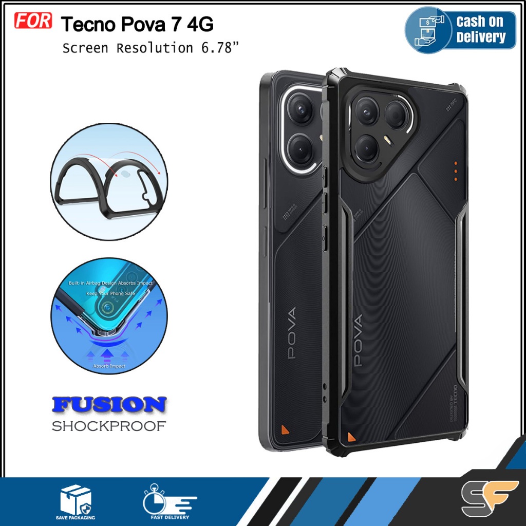 Jual Case Shockproof Transparant Tecno Pova 7 Pova 6 Pro Spark 20 Pro Plus 20C Camon 20 Pro 4G ...