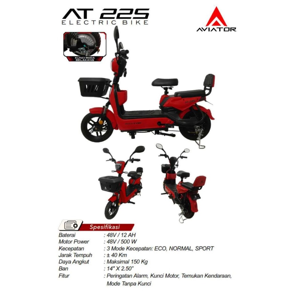 Jual SEPEDA LISTRIK PACIFIC E-BIKE AVIATOR AT 225 - ELECTRIC BIKE ...