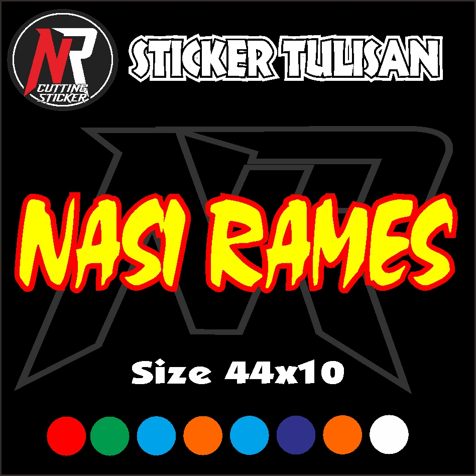 Jual sticker tulisan nasi rames sticker tempelan untuk nama jualan di ...