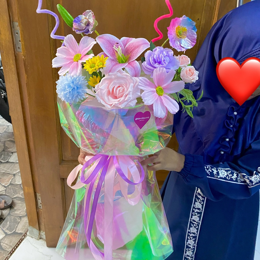 Jual Round Mix Flower | Buket Bunga Palsu | Shopee Indonesia