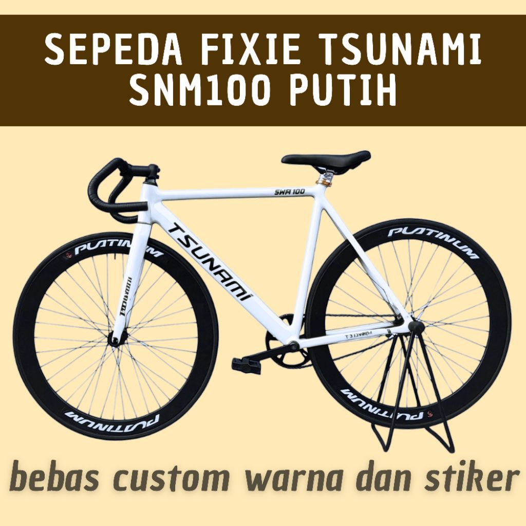 Jual Sepeda Fixie Tsunami SNM100 Putih | Shopee Indonesia