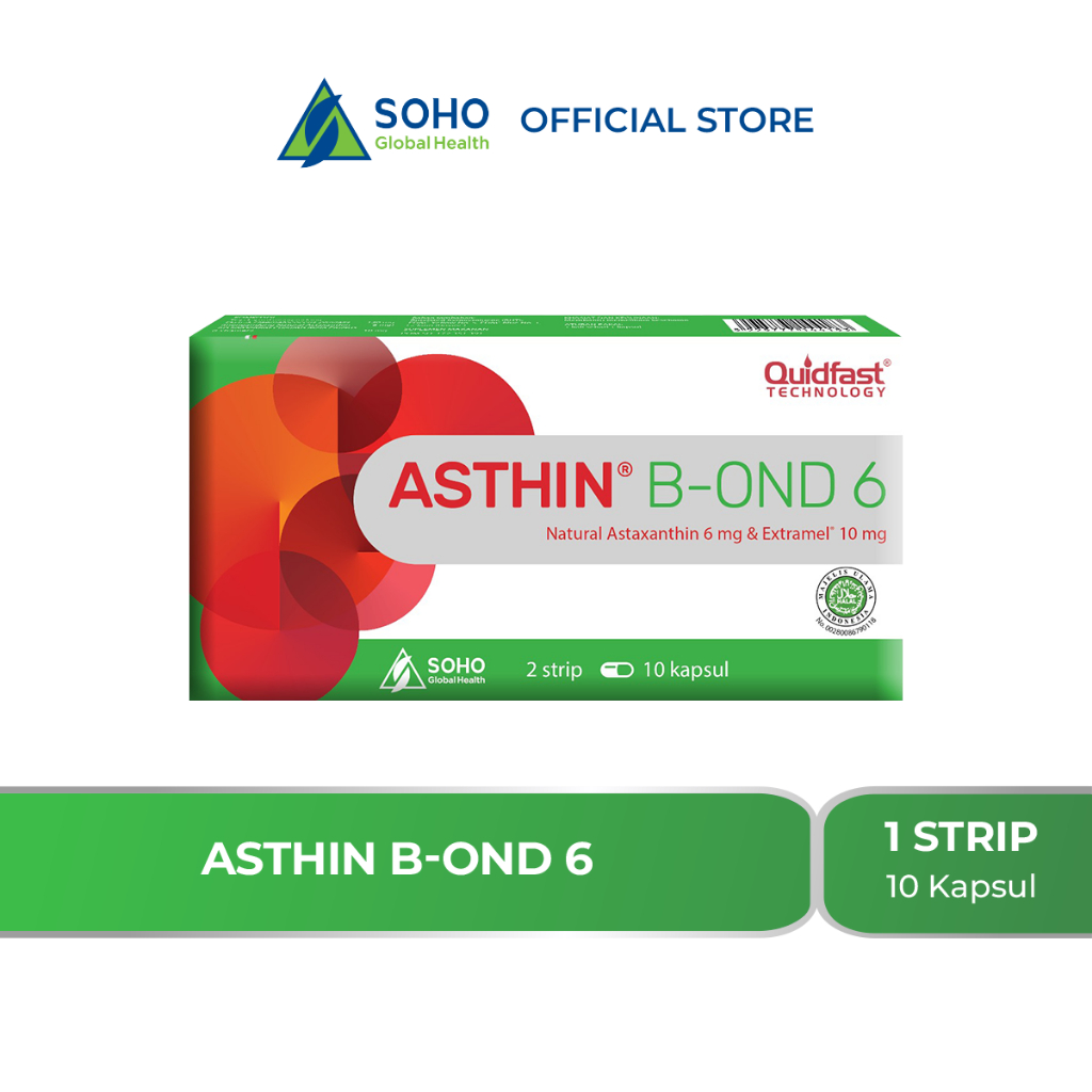 Jual Asthin B-OND Suplemen Antioksidan Ganda Astaxanthin + Extramel 1 ...