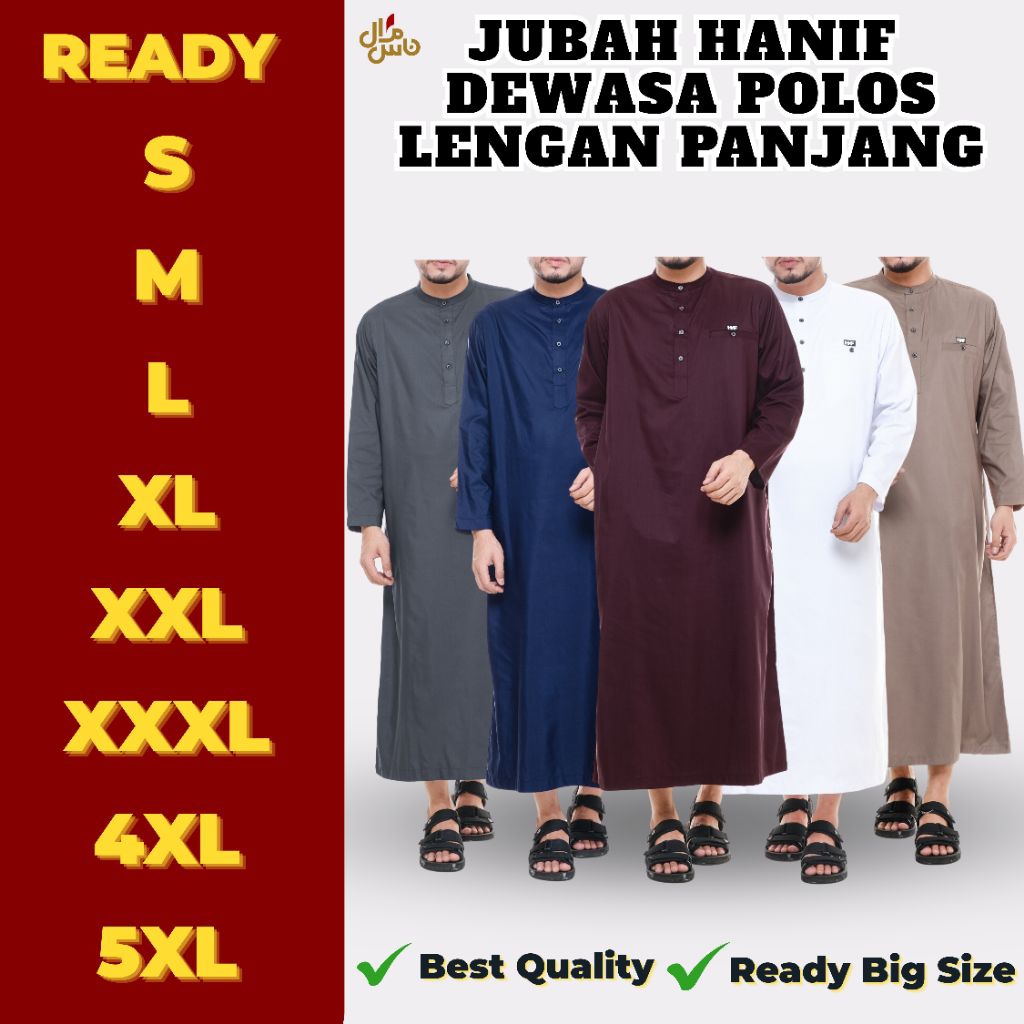Jual Baju Gamis Pria Jubah ikhwan Cowok Laki Laki Dewasa Hanif Polos ...