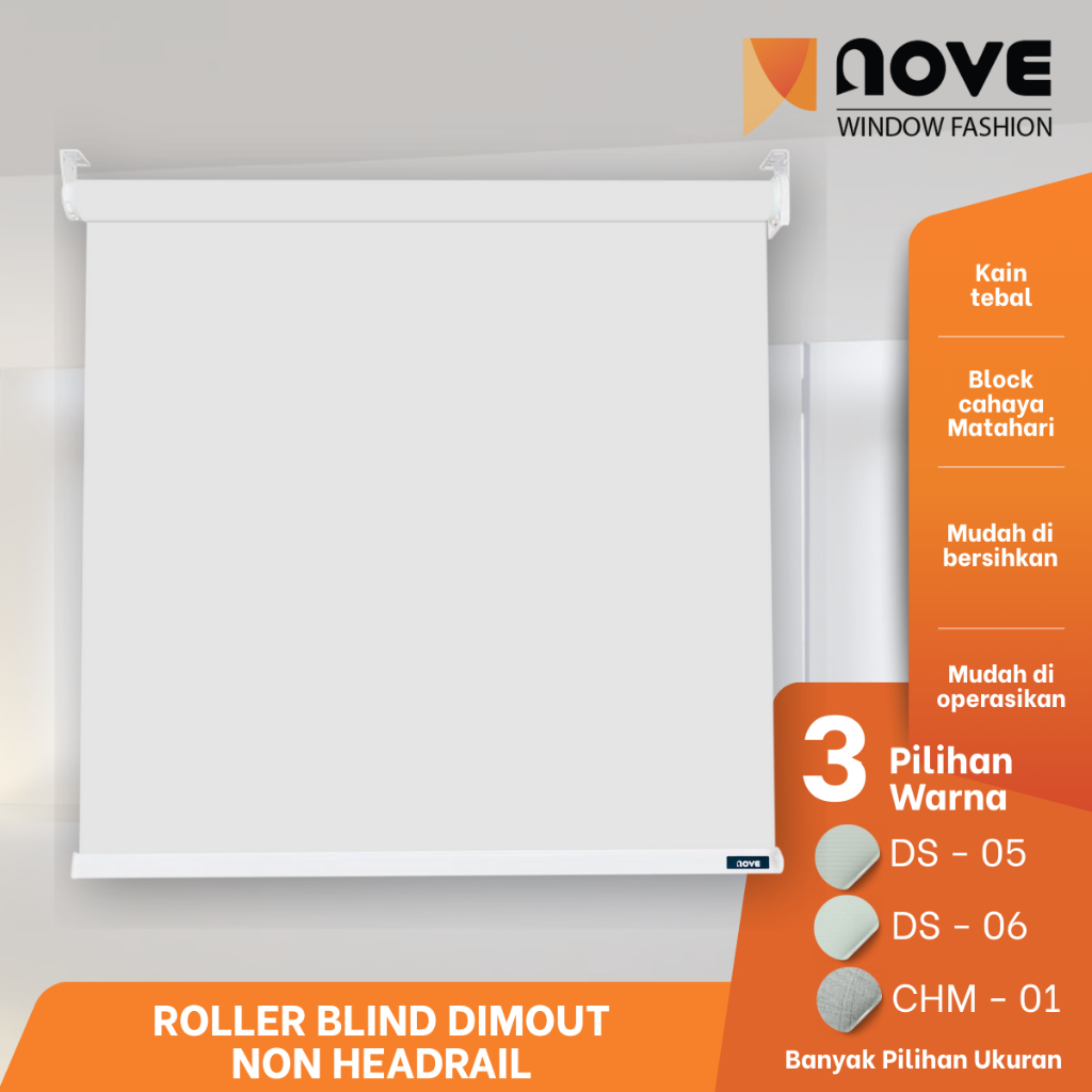 Jual Nove - Roller Blinds Indoor Dimout 70% Non Headrail - Pilihan ...