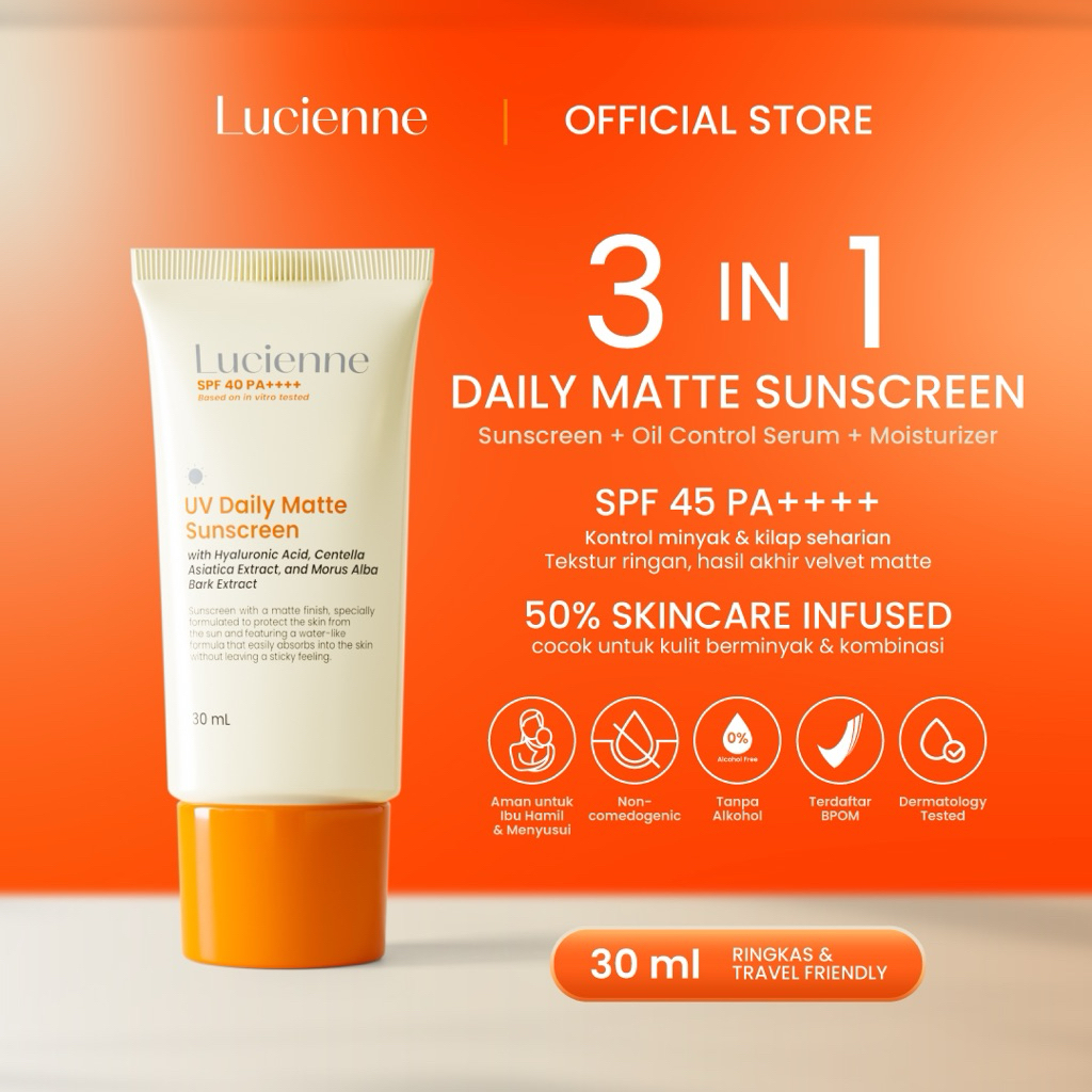 Jual Lucienne Uv Daily Matte Sunscreen SPF45 PA+++ Isi 30 ml (Hybrid ...