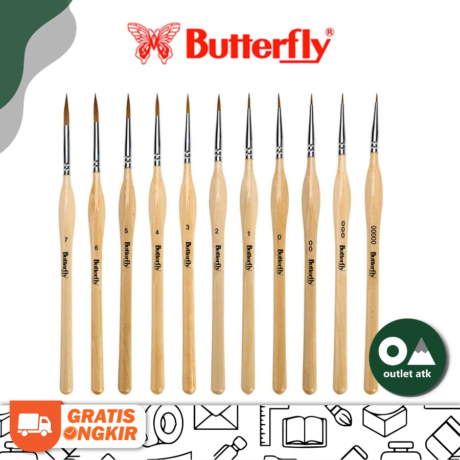 Jual Kuas Detailing Painting Butterfly Premium Detail Paint Brush ...