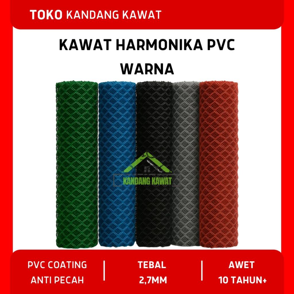 Jual Kawat Harmonika PVC Warna Coating Anti Pecah Tahan Korosi – Tebal ...