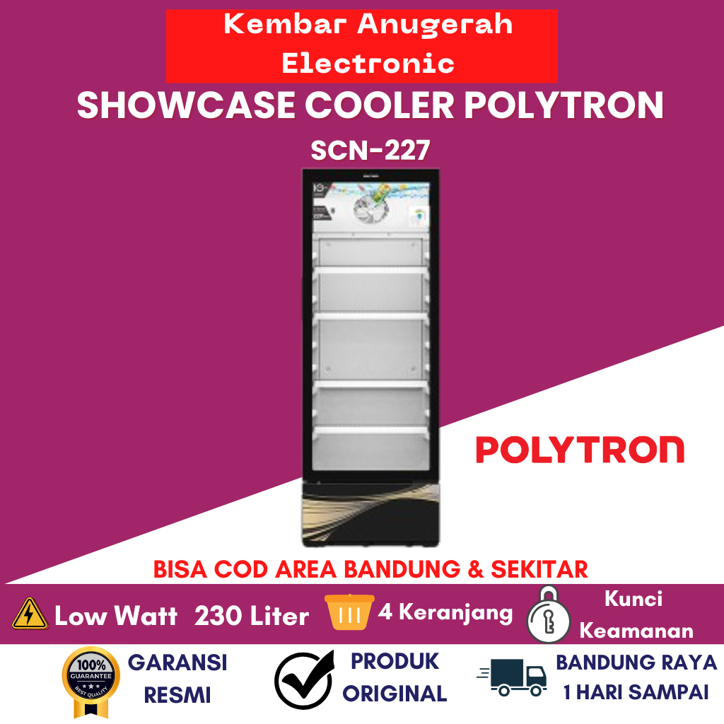 Jual SHOWCASE COOLER POLYTRON SCN 227 KAPASITAS 230 Liter | Shopee ...