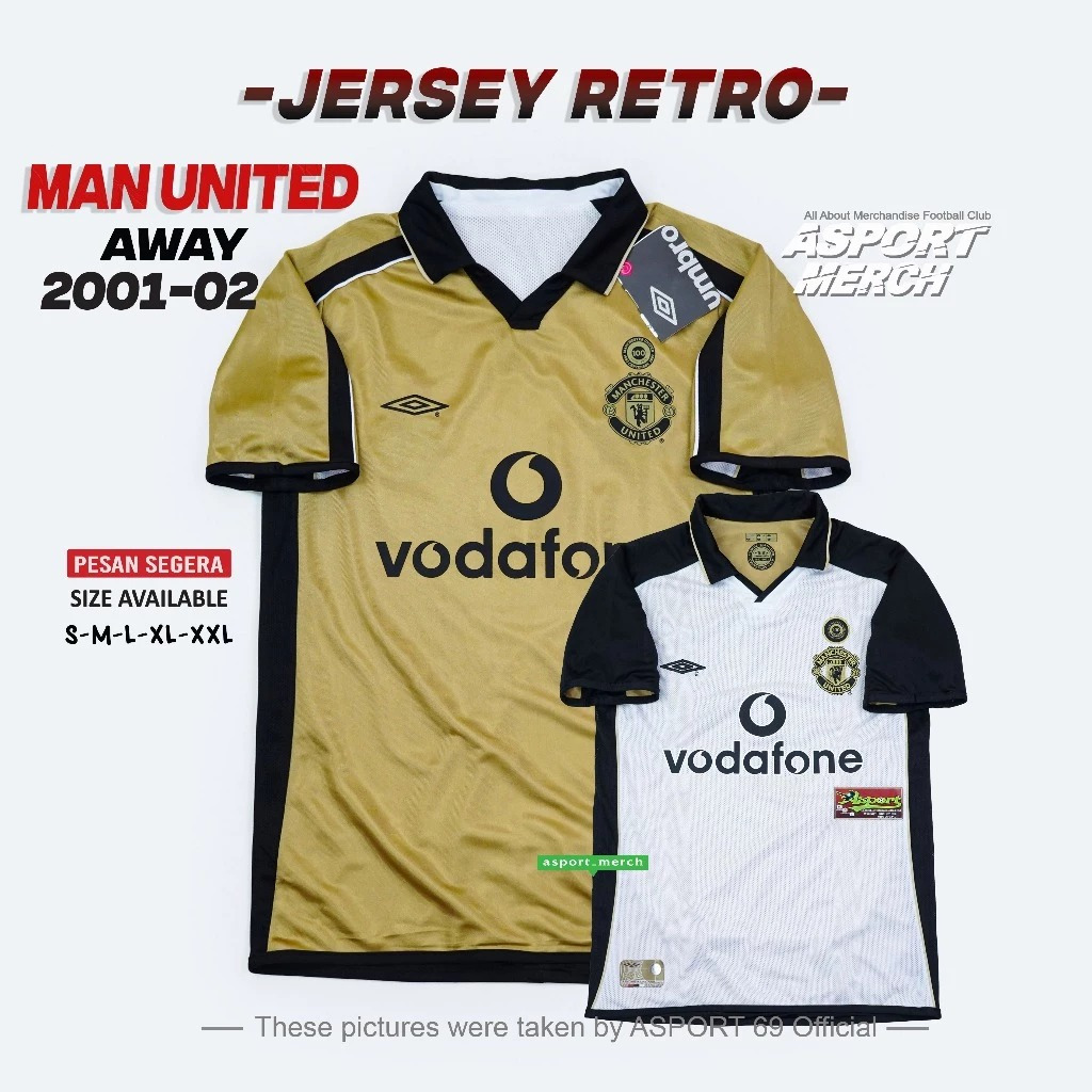 Jual JERSEY RETRO MU MAN UNITED AWAY THIRD 2001 2002 CENTENARY ...
