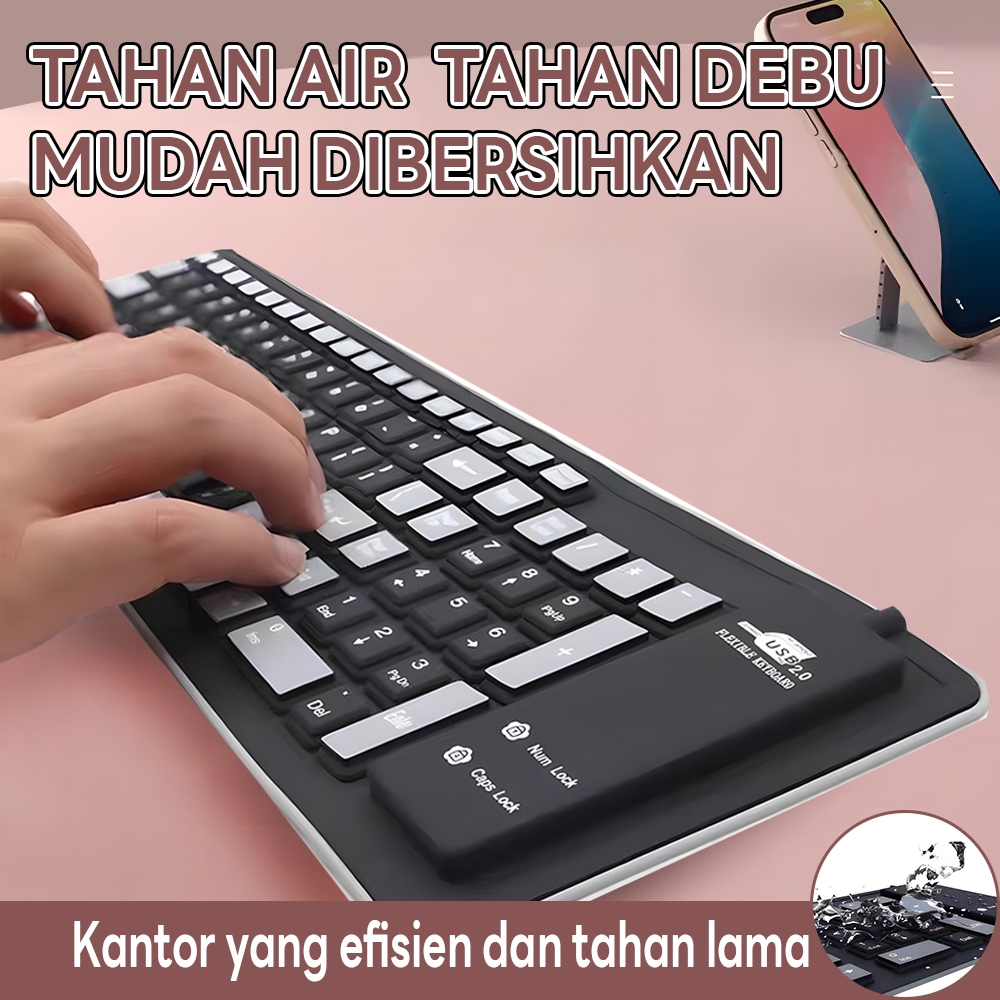 Jual KEYBOARD FLEXIBEL USB KEYBOARD FLEXIBLE ANTI AIR BAHAN KARET ...