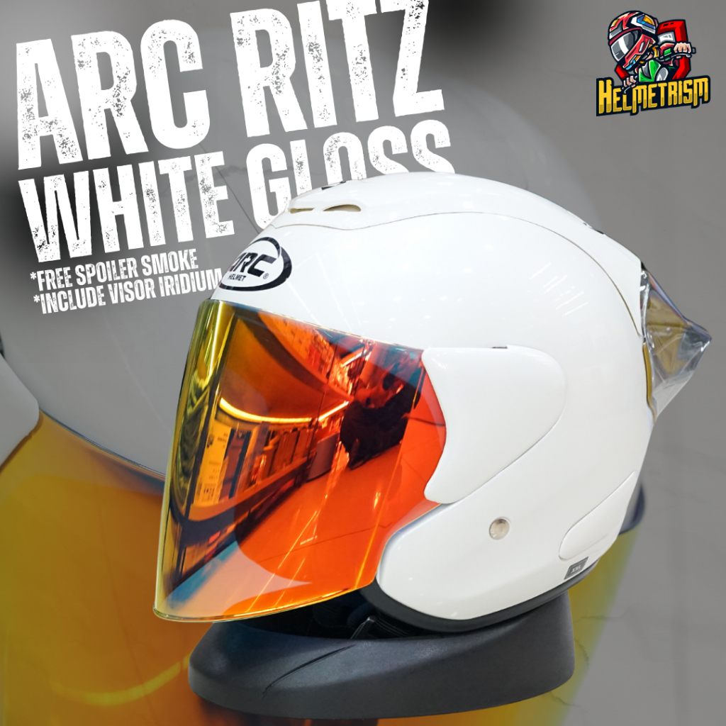 Jual Arc Ritz White Glossy - Helm open face - half face touring ...