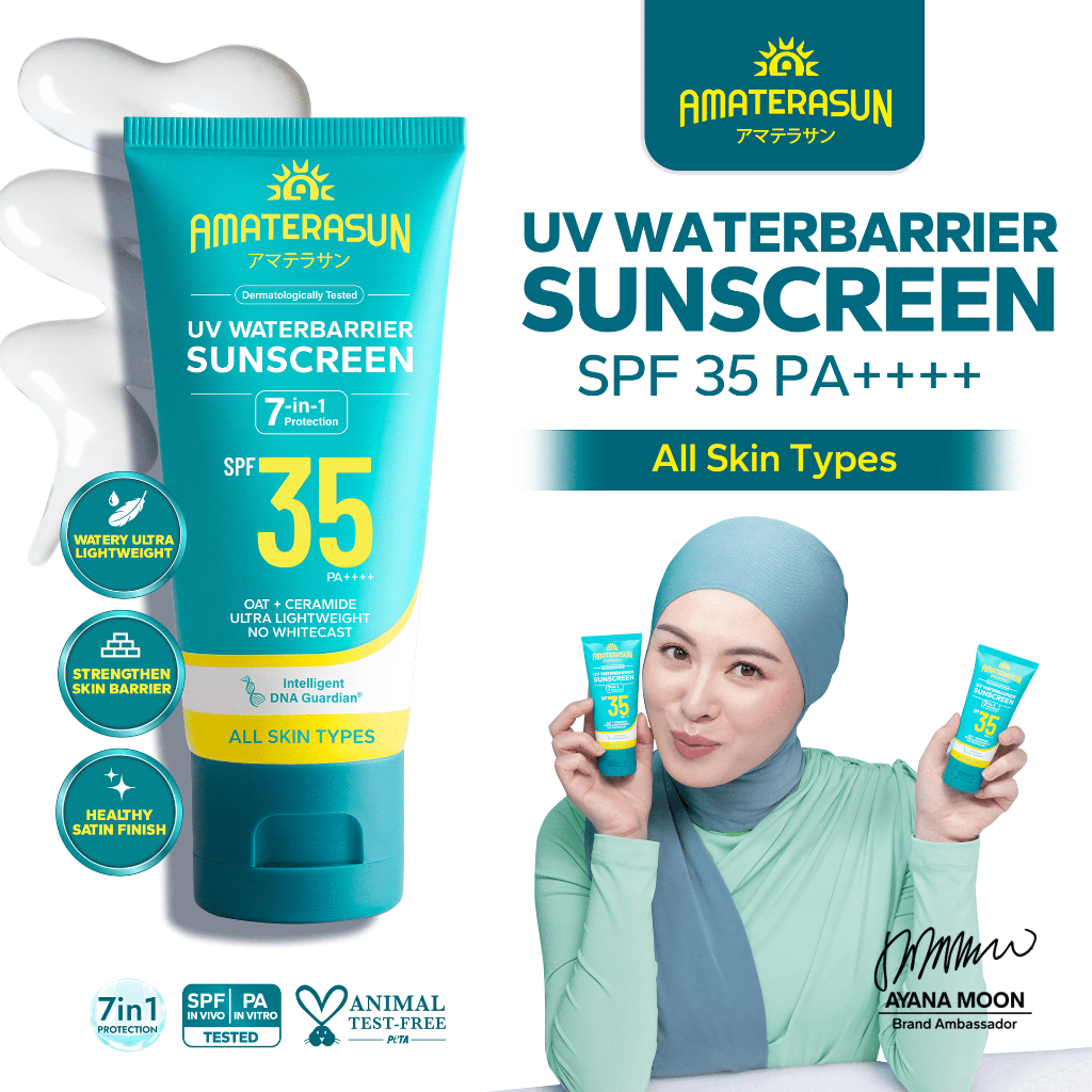 Jual AMATERASUN [REAL SPF CERTIFIED] UV WaterBarrier SPF 35 PA++++ - SUNSCREEN WUDHU FRIENDLY ...
