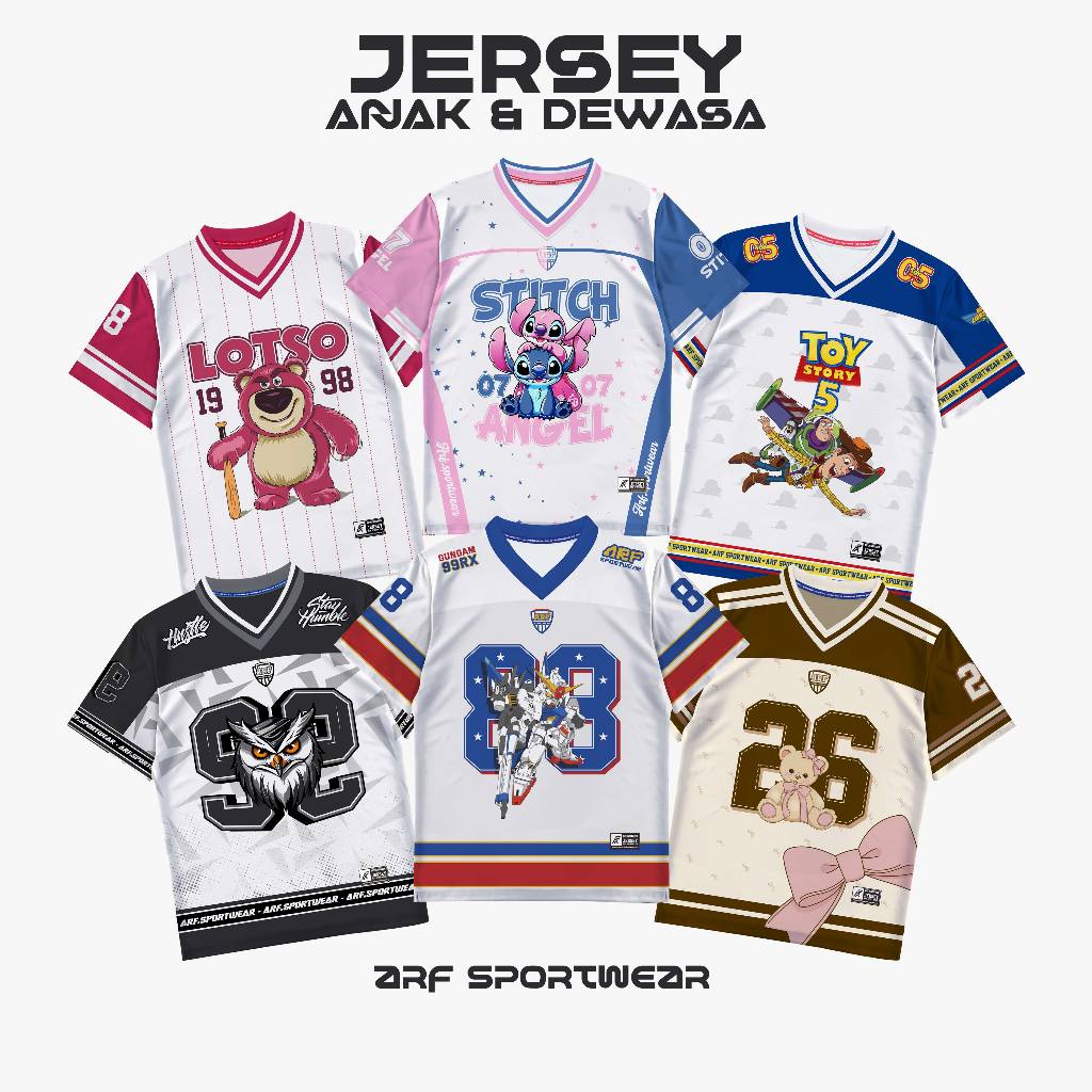 Jual Jersey Dewasa & Anak Rugby Karakter Kartun Lotso Stitch Toy story ...