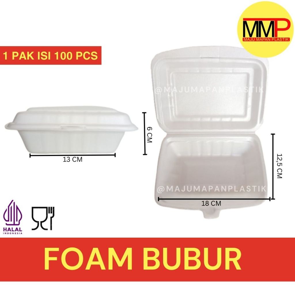 Jual [1 SLOP] Kotak Foam Makanan / Sterofoam Makanan / Foam Bubur ...
