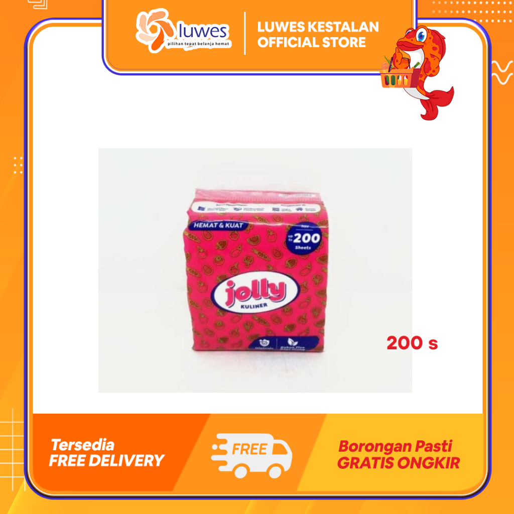 Jual Tissue Jolly Pop Up Tisu Makan 2 ply 200 Sheet Tisu Restoran Murah ...