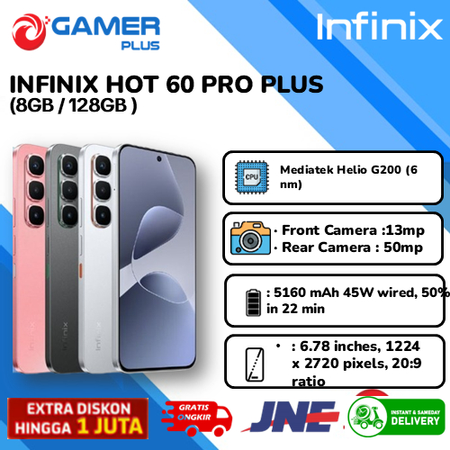 Jual Infinix Hot 60 Pro Plus [8/128GB] | Mediatek Helio G200 | IP65 ...