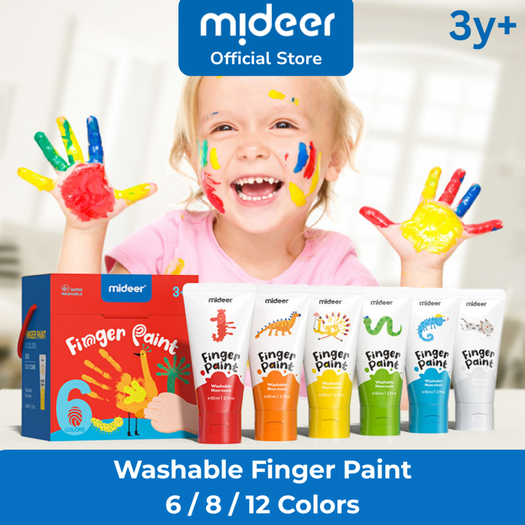 Jual Mideer Washable Finger Paint Non Toxic Hand Painting Cat Tangan ...
