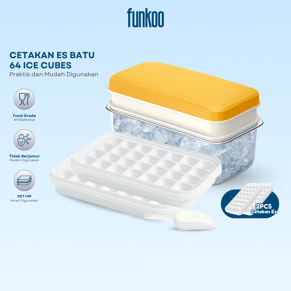 Jual Funkoo Cetakan Es Batu 64 Grid Cetakan Es Batu Press Mode Ice Cube ...