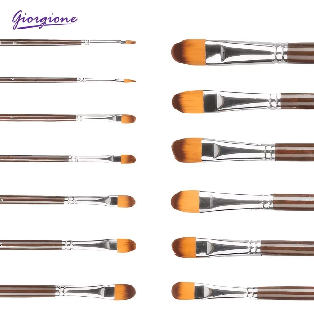 Jual Giorgione Paint Brush Nylon Filbert Shape Kuas Lukis Nilon ...