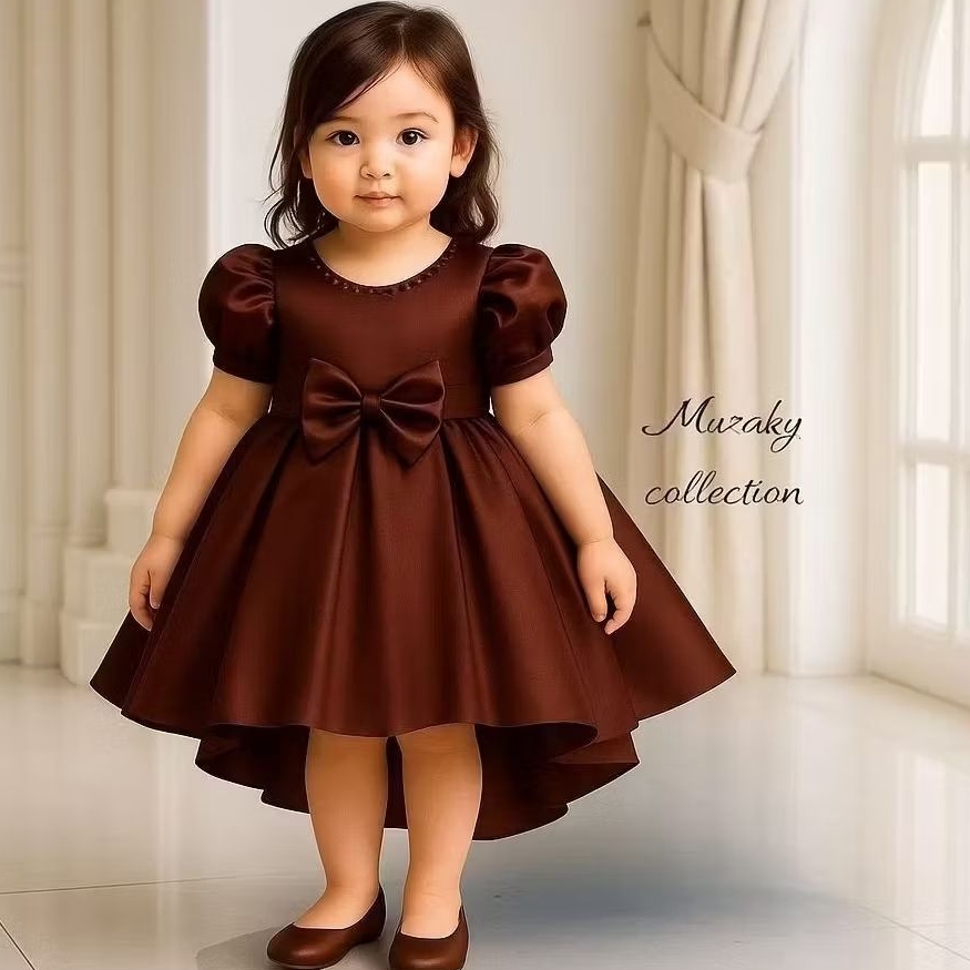 Jual mc dress anak baju pesta warna mahogany part2 usia 1-8thn | Shopee ...