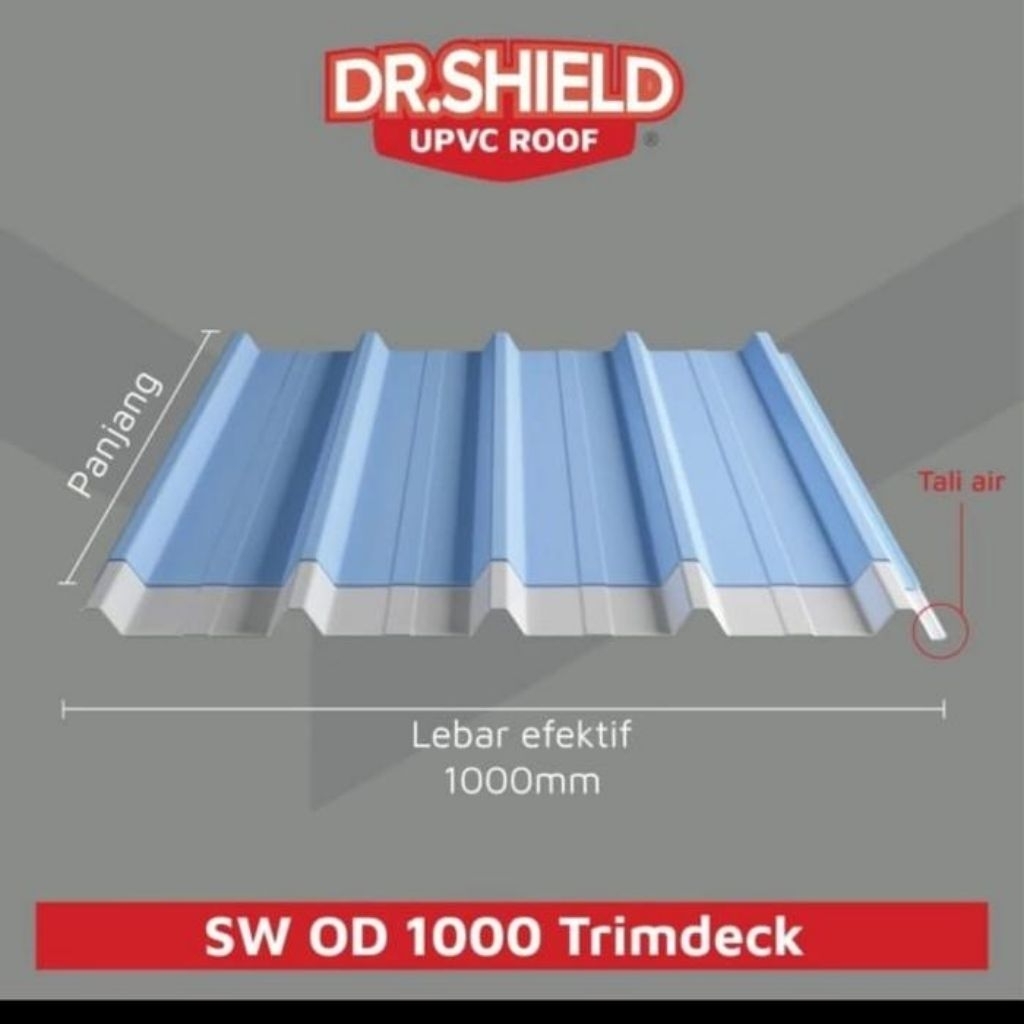 Jual [LBP] - Dr. Shield OD 1000 Single Layer | Atap uPVC Alderon Merk ...