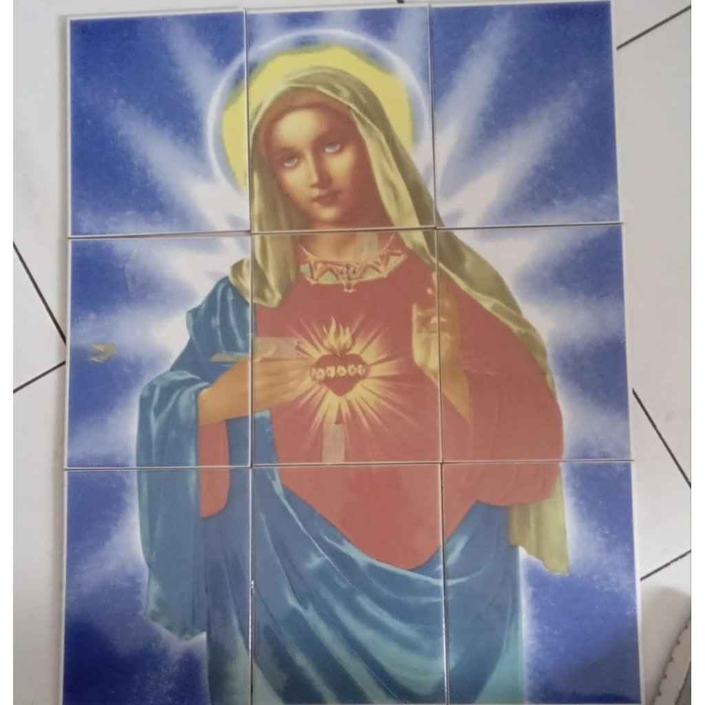 Jual keramik dinding panel 20x25 bunda maria kerahiman ilaho isi 9 ...