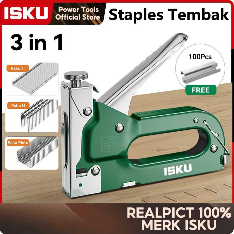 Jual ISKU Alat Staples Tembak/Staple Gun 3 in 1 Chromium molybdenum ...