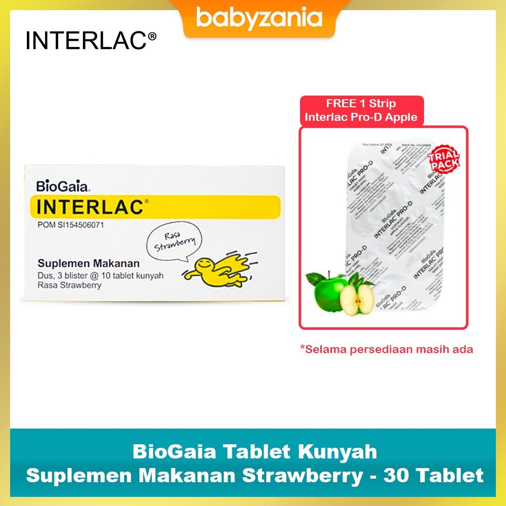 Jual Interlac BioGaia Tablet Kunyah Suplemen Makanan 30 tablet ...