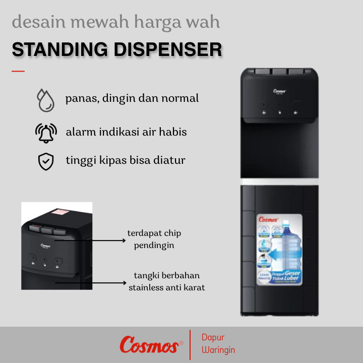 Jual Cosmos Standing Dispenser CWD-7601 Galon Bawah / Dispenser Berdiri ...