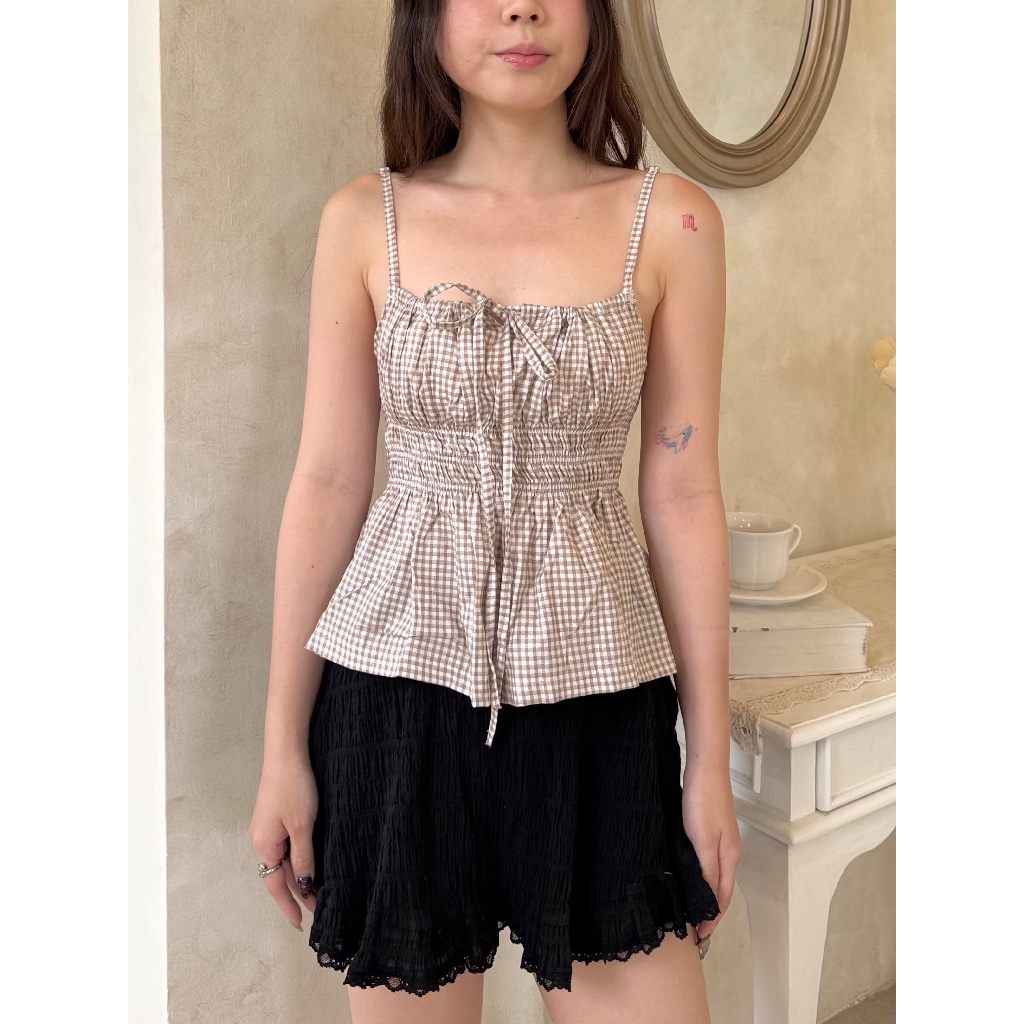Jual CORASTUDIO | BIBI TOP / GINGHAM TANK TOP / Tank Top Wanita ...