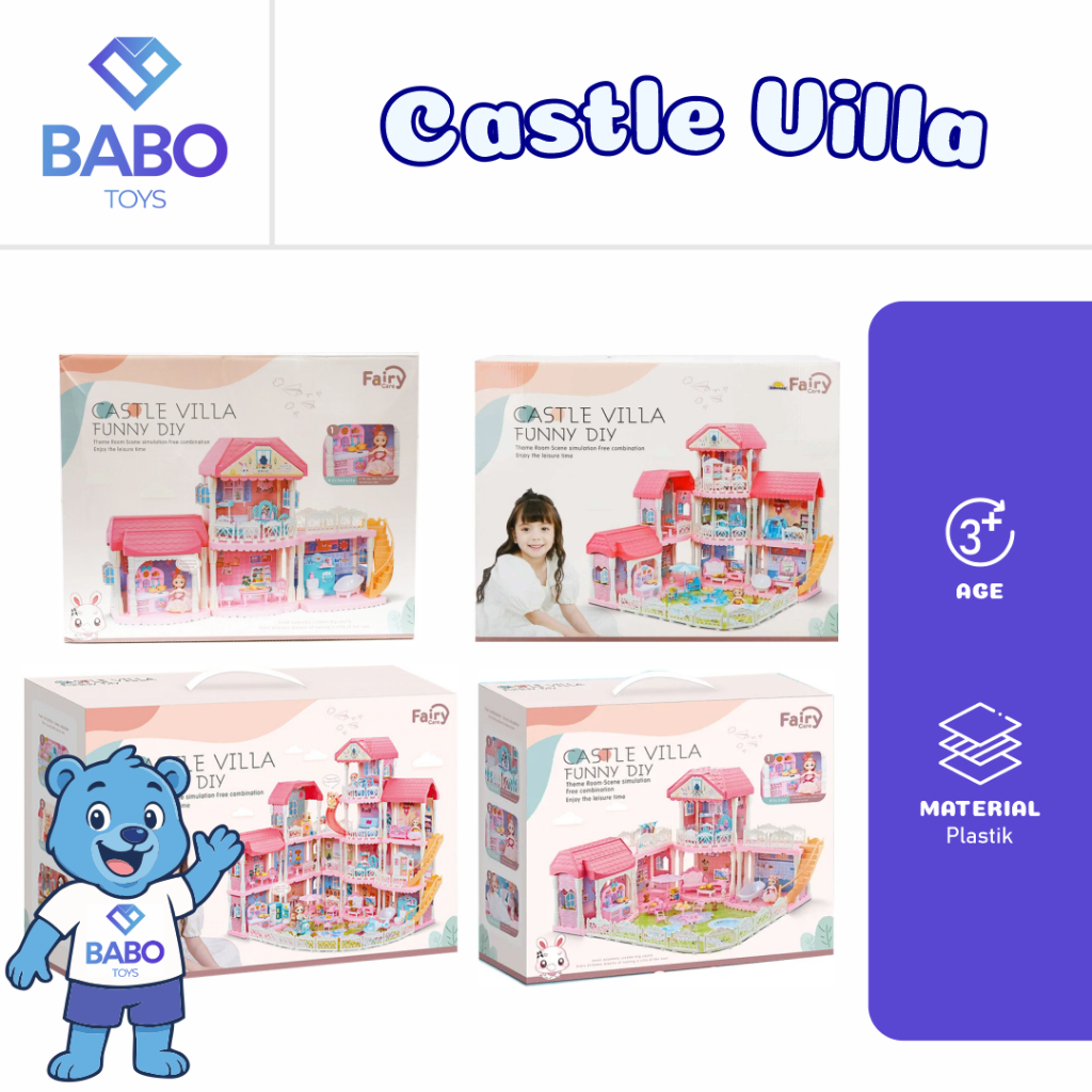 Jual YASINI DIY Castle Villa Pretend Doll Playhouse Mainan Anak ...