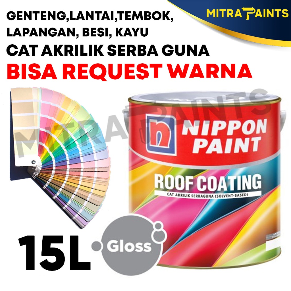 Jual TINTING NIPPON PAINT ROOF COATING SB 15 LITER / CAT AKRILIK ...