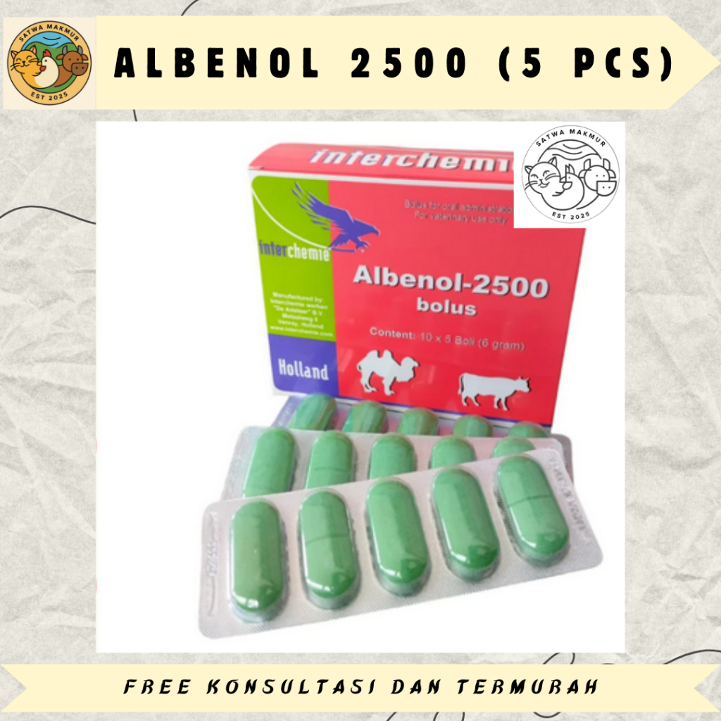 Jual ALBENOL 2500 BOLUS (5 Pcs) - Obat Cacing Sapi Kerbau Kambing TMC ...