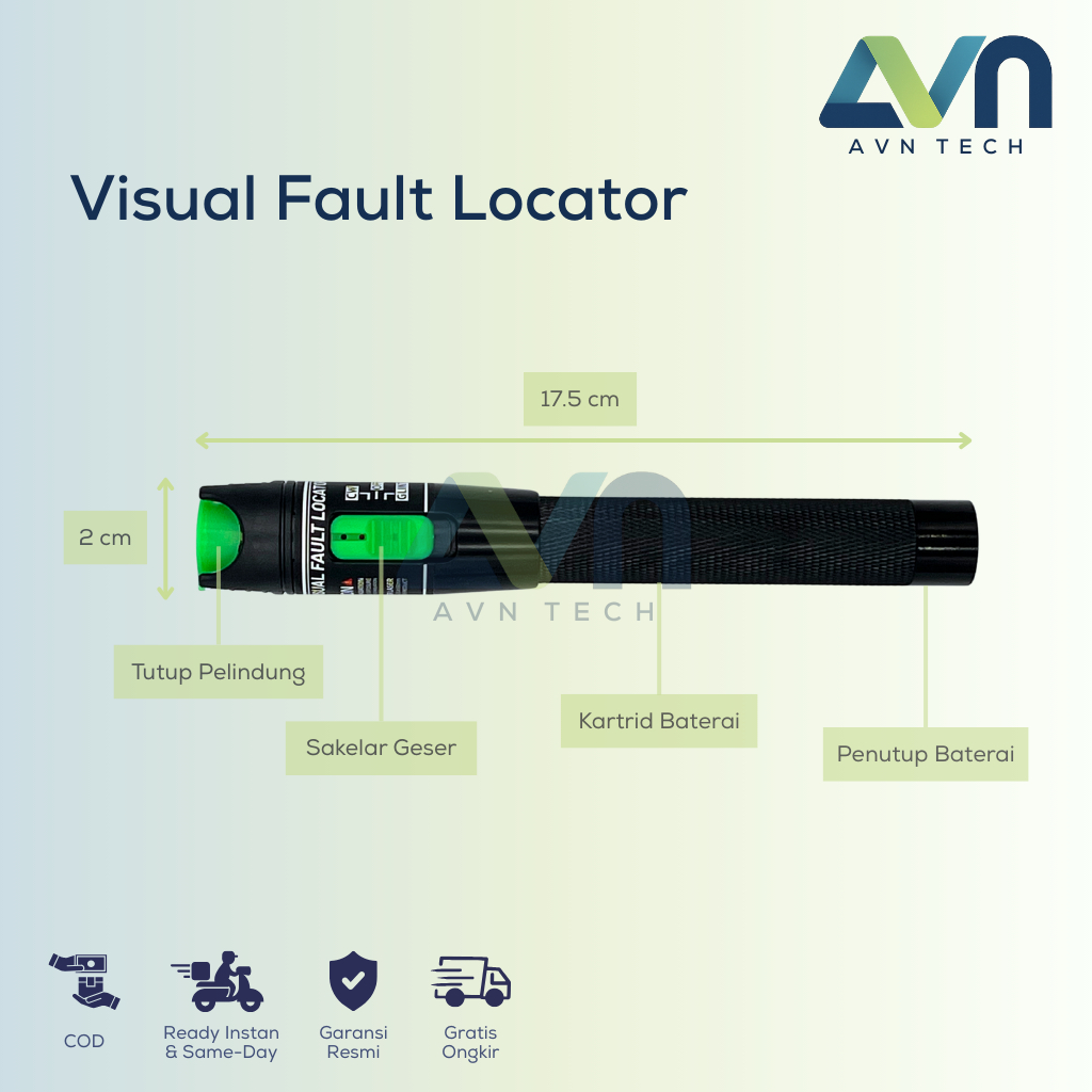 Jual Visual Fault Locator VFL Senter Laser Kabel Fiber Optik FO 5 / 10 ...