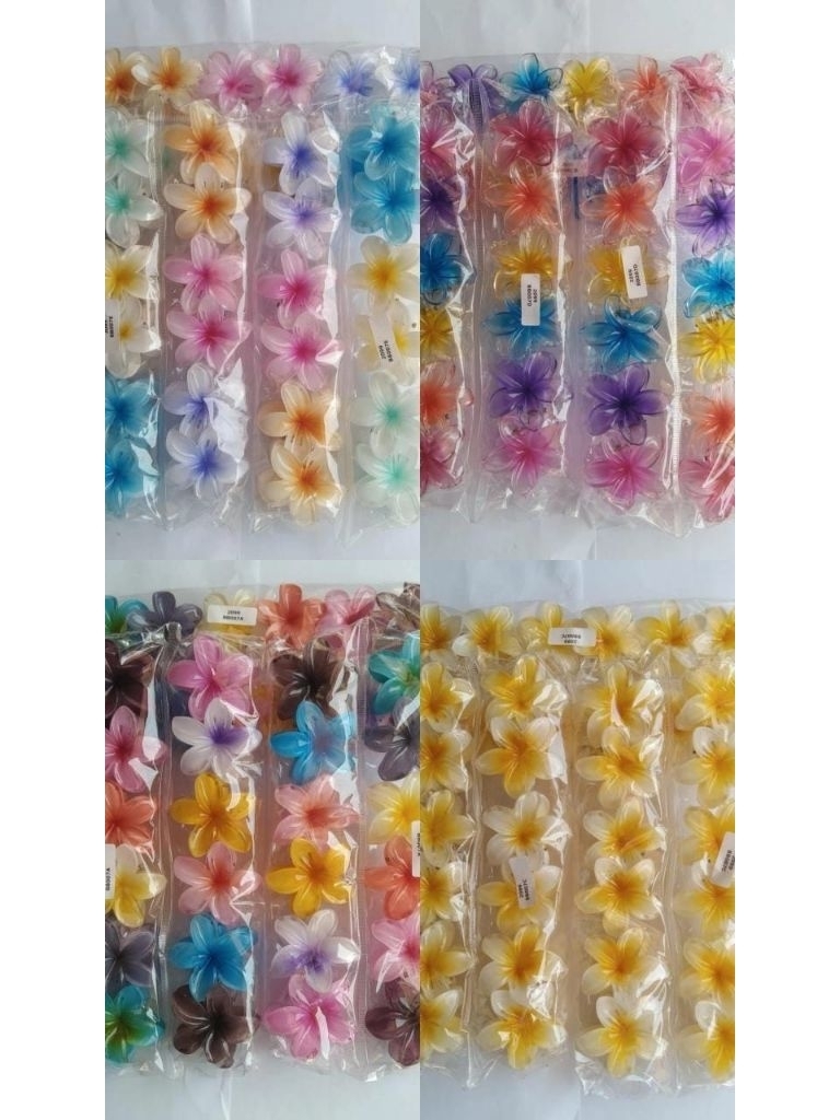 Jual (5CM)Jepitan rambut bunga kamboja perpack isi 12pcs jedai kamboja ...