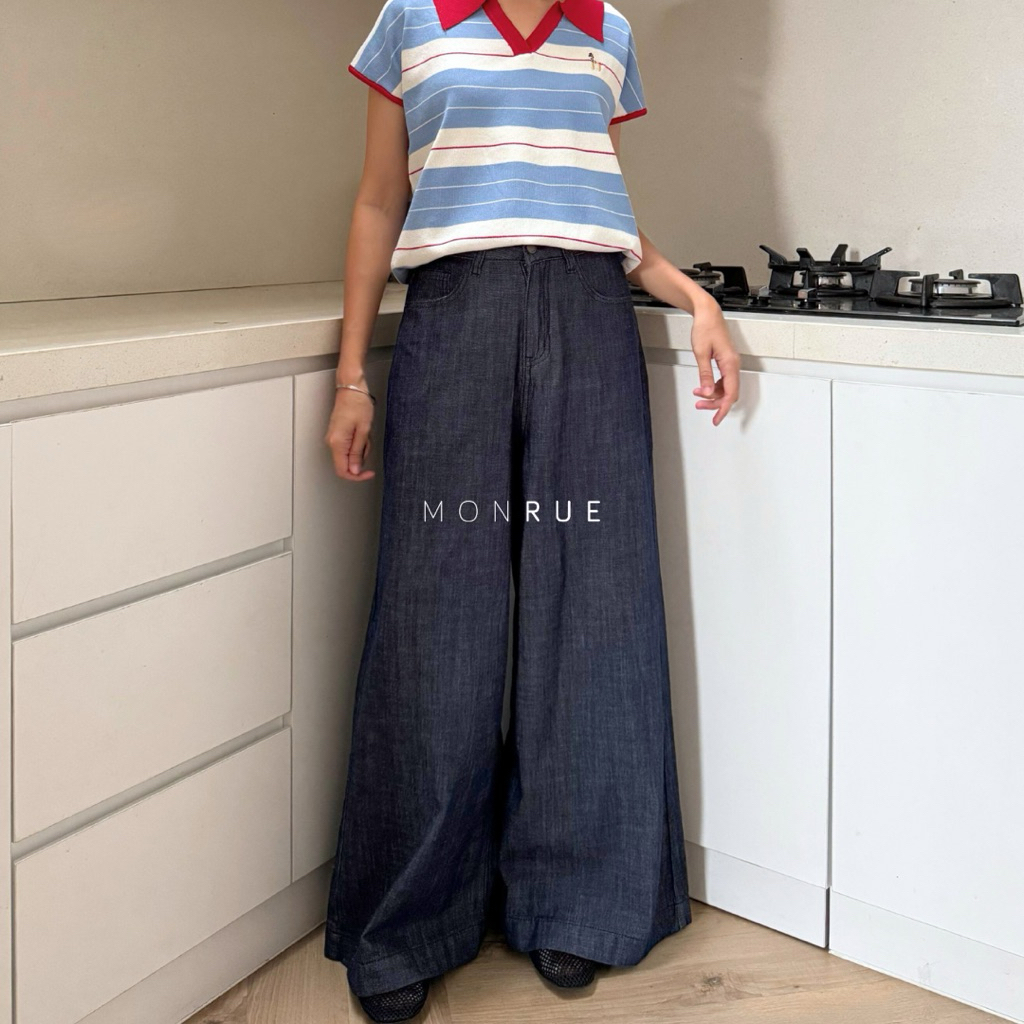 Jual MONRUE Lumen Wide Jeans | Shopee Indonesia