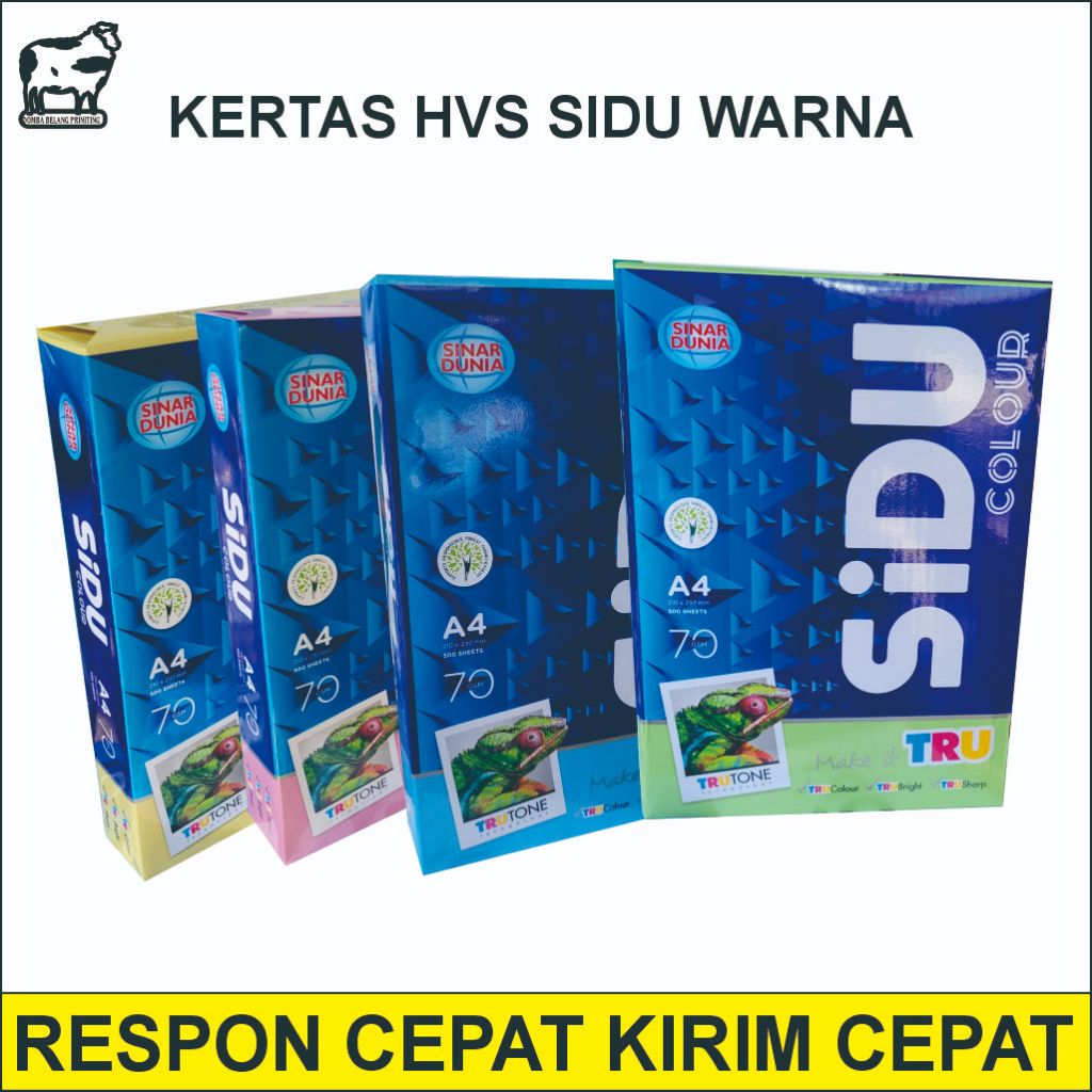 Jual Kertas HVS Sinar Dunia /A4 70 Gsm Warna / Kertas SIDU A4 Warna 70 ...