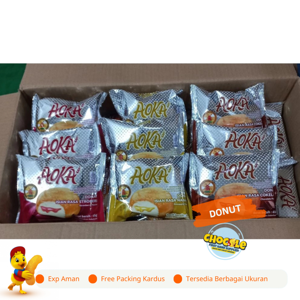 Jual PROMO 11.11 ROTI AOKA DONAT 65G II PUSAT SNACK COKLAT FROZEN FOOD ...