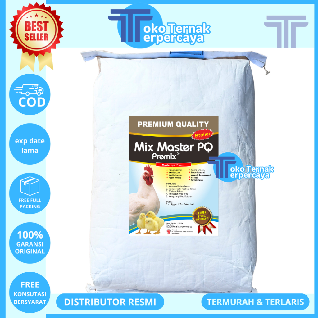 Jual MIX MASTER PREMIX AYAM BROILER PQ 30 KG 1 SAK - Suplemen Premix ...