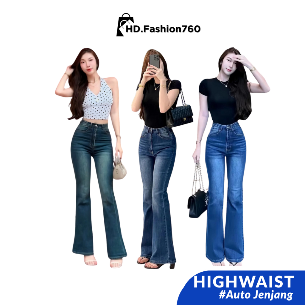 Jual Celana Cutbray Jeans Wanita Retro 114 Highwaist Strechy Melar ...