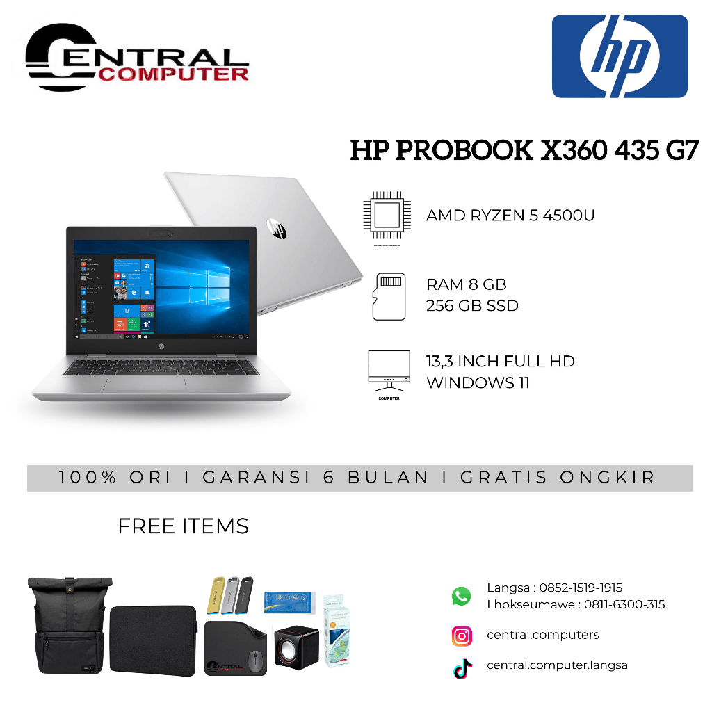 Jual HP Probook X360 435 G7 AMD RYZEN 5 Full HD - Original Quality ...