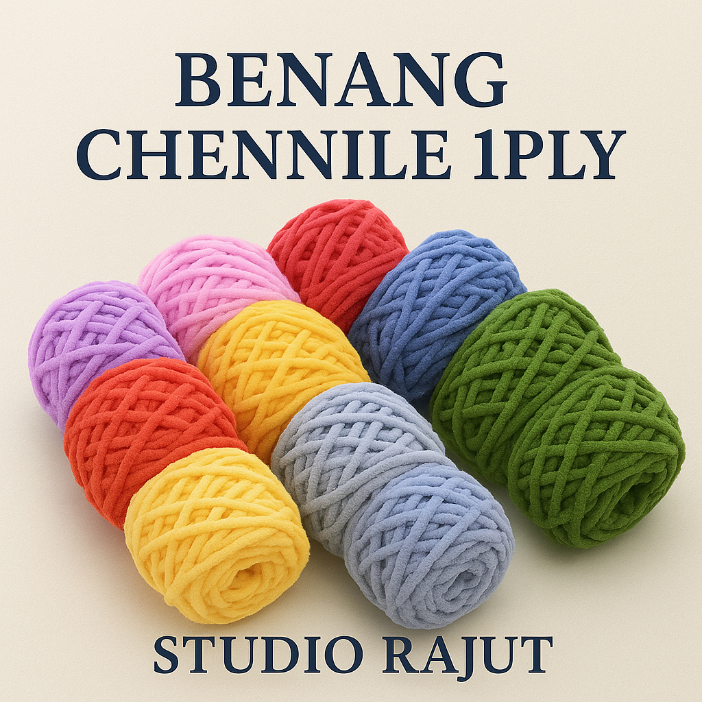 Jual STUDIO RAJUT - BENANG RAJUT CHENNILE IMPORT QUALITY 1PLY 100GRAM ...